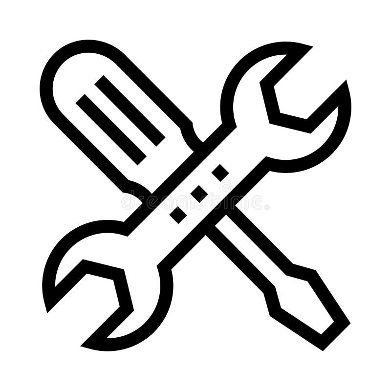 Setting Tools Icon. Black and Blue Objects. Vector Illustration Stock ...