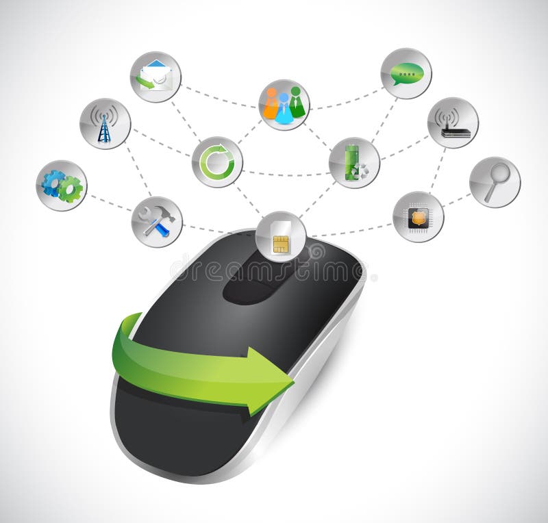 Setting Tools for Wireless Computer Mouse Stock Illustration ...