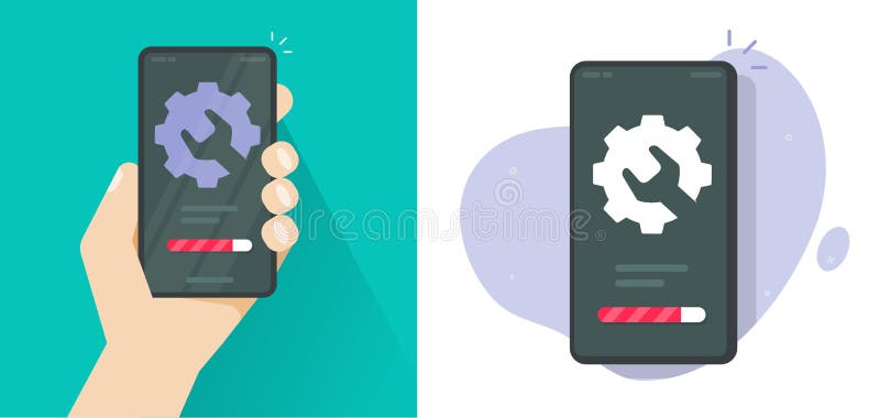 Setting Up Cell Phone Vector, Repair Fix and Maintenance Cellphone ...