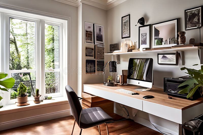 Setting Up a Home Office Space Integrating a Dedicated Workspace Stock ...