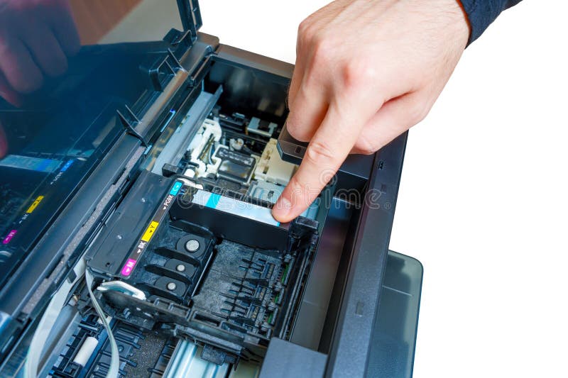 Setting Up an Inkjet Printer: Ink Cartridge Installation Stock Photo ...