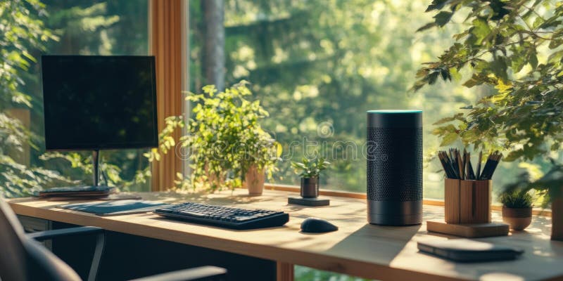 Setting Up Modern Workspace Natural Light Greenery Relaxing Ambience ...
