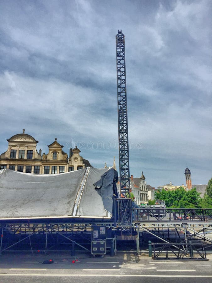 Setting up a stage stock photo. Image of performances - 56631048