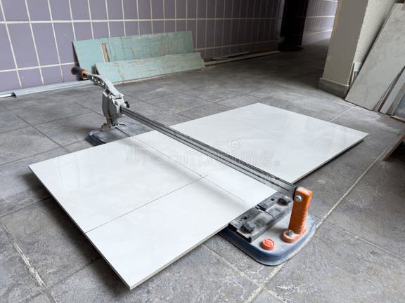 Setting Up a Tile Cutter for Precision Work in a Modern Renovation ...