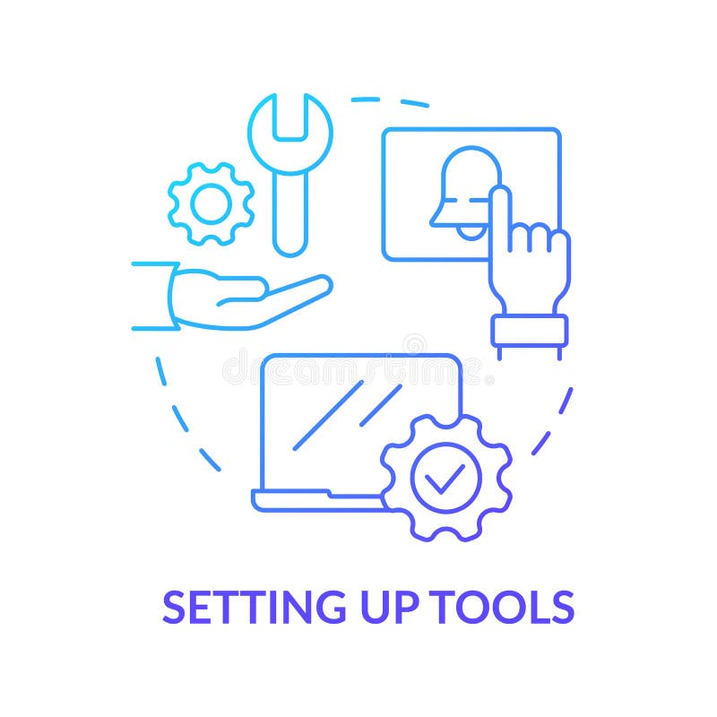 Setting Up Tools Blue Gradient Concept Icon Stock Vector - Illustration ... Setting Up Tools Blue Gradient Concept Icon Stock Vector - Illustration ...