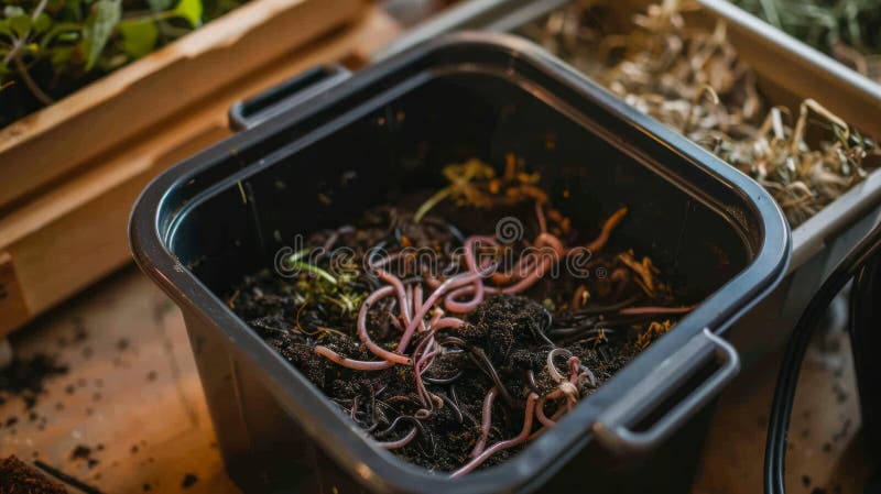 Setting Up Your First Worm Bin Stock Illustration - Illustration of ...