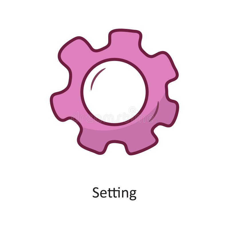 Setting Vector Fill Outline Icon Design Illustration. Gaming Symbol on White Background EPS 10 ...