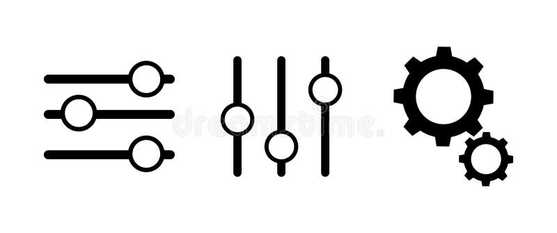 Setting Vector Icons, EQ, Control Panel Symbol in Modern Minimal Style ...
