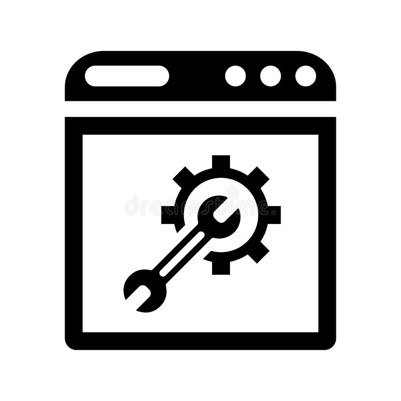 Setting, Web, Webpage Icon. Black Vector Graphics Stock Illustration ...