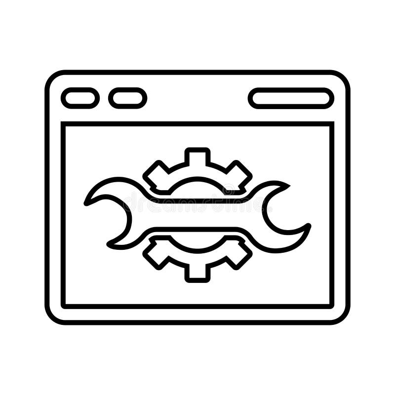 Setting, Webpage Outline Icon. Line Art Vector Stock Vector ...