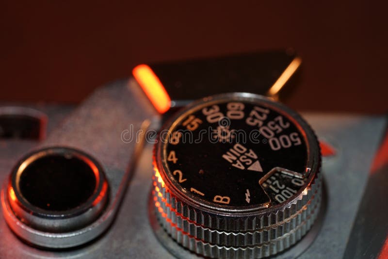 Setting Wheel for ISO and Aperture on an Old Camera Photographed in the ...