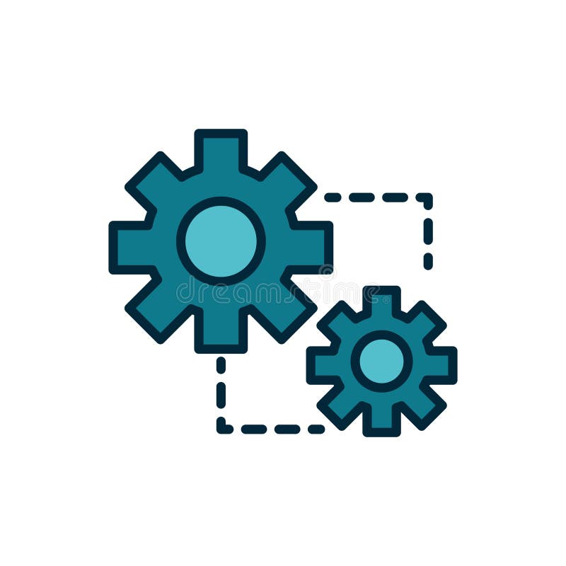 Setting Work Connection Internet of Things Line and Fill Icon Stock ...