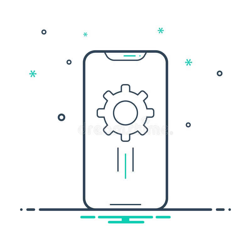 Black Mix Icon for Settings App, Technical and App Stock Vector ...