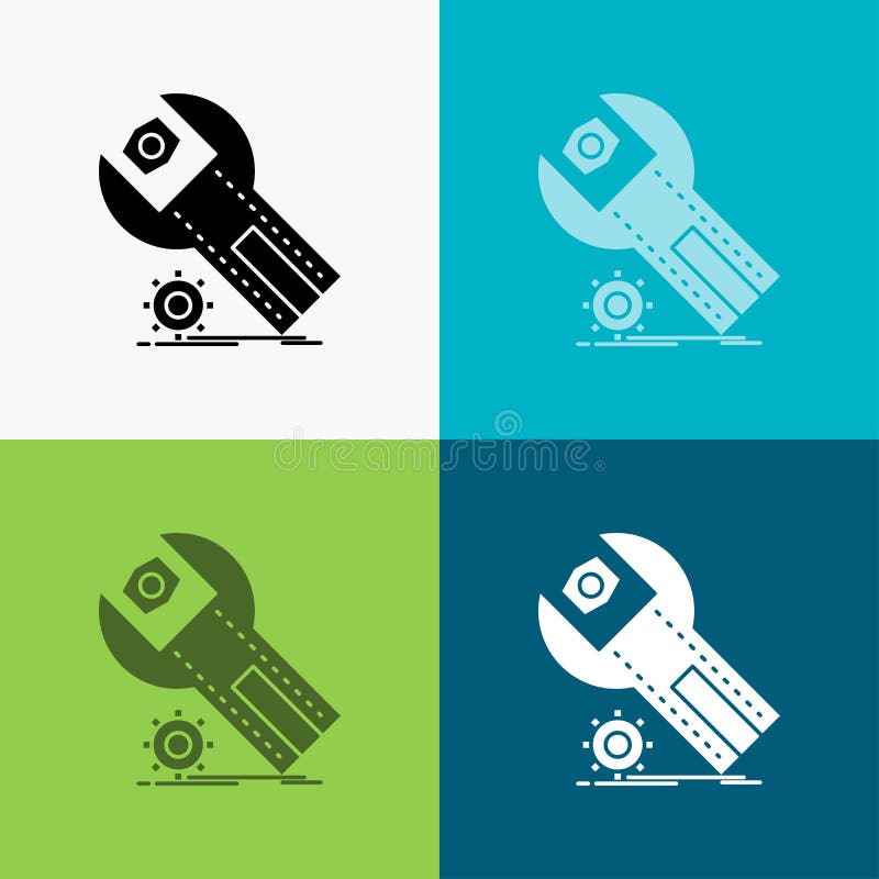 Settings, App, Installation, Maintenance, Service Icon Over Various ...
