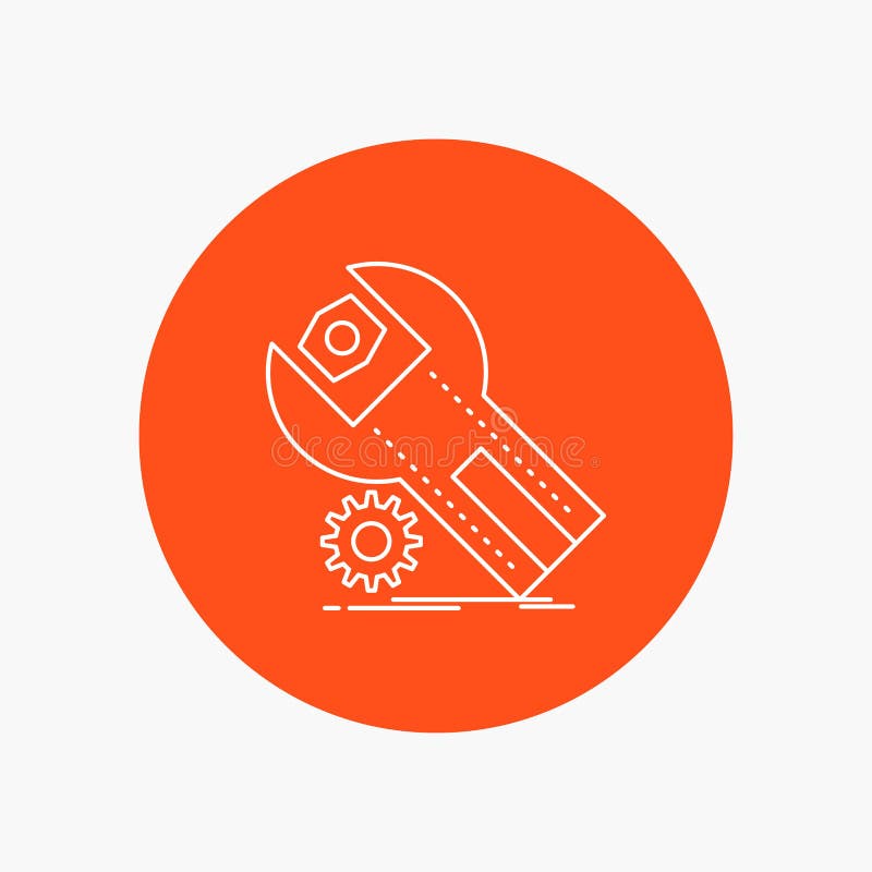 Settings, App, Installation, Maintenance, Service White Line Icon in ...