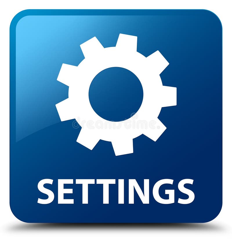 Settings Blue Square Button Stock Illustration - Illustration of blue ...