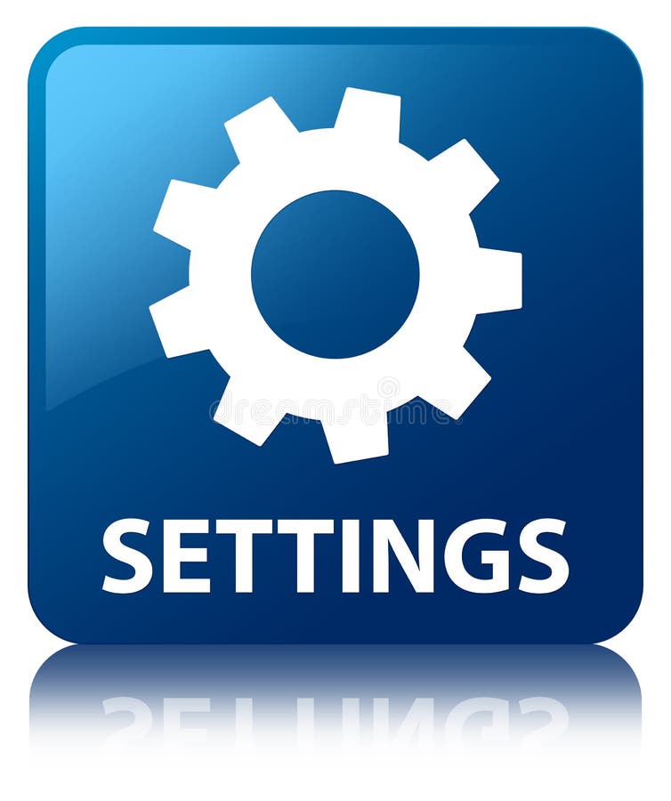 Settings Blue Square Button Stock Illustration - Illustration of blue ...