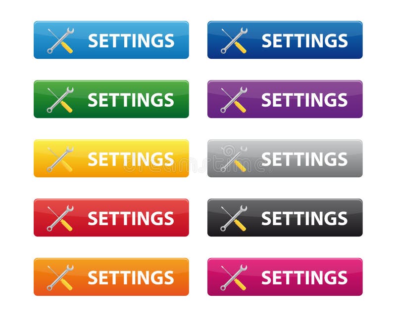 Settings buttons stock vector. Illustration of mechanic - 18044236