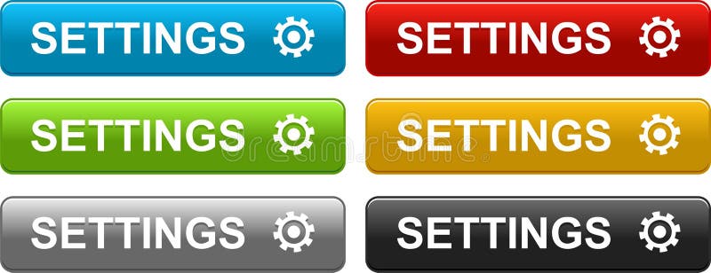 Settings Buttons Colorful on White Stock Vector - Illustration of ...