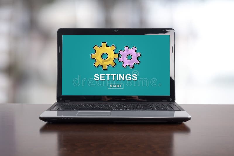 Settings Concept on a Laptop Stock Image - Image of internet, gear ... Settings Concept on a Laptop Stock Image - Image of internet, gear ...