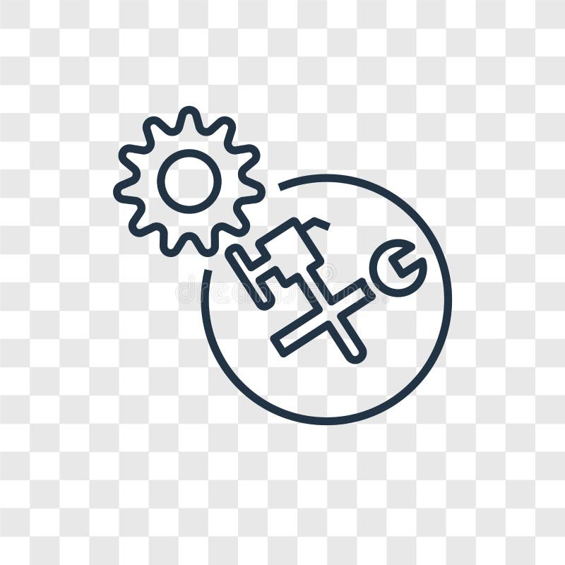 Settings Concept Vector Linear Icon Isolated on Transparent Back Stock ...