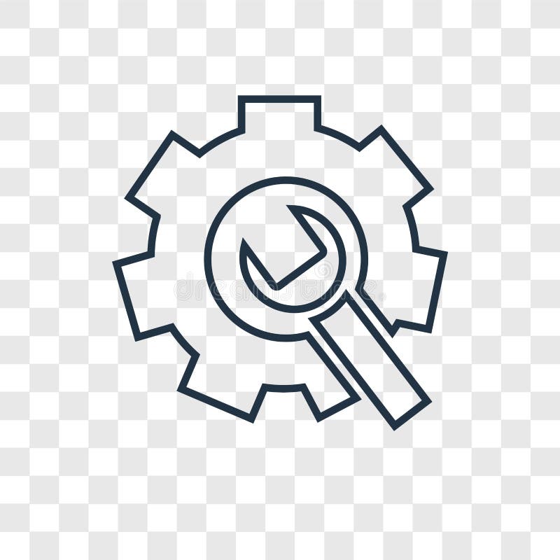 Settings Concept Vector Linear Icon Isolated on Transparent Back Stock ...