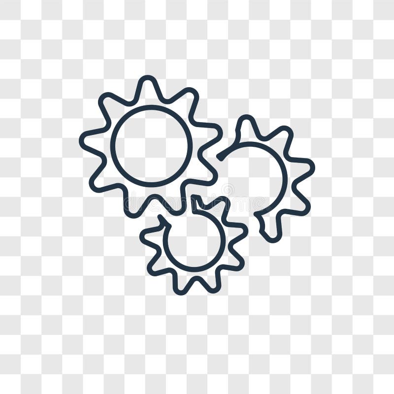 Settings Concept Vector Linear Icon Isolated on Transparent Back Stock ...