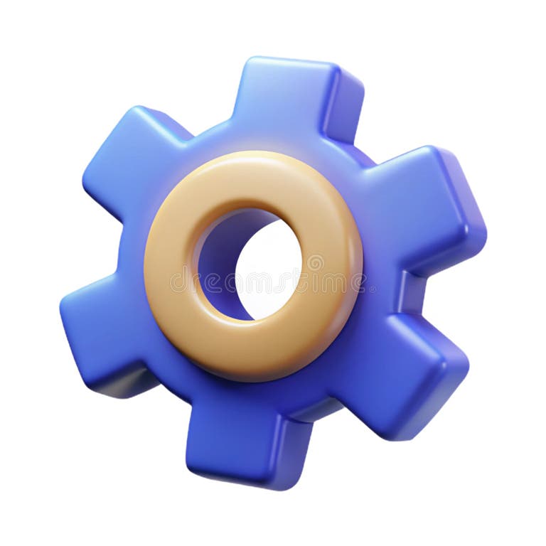 Settings 3D Icon for Mobile Apps and UI Design Gear Symbol for ...