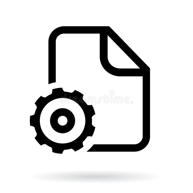 Settings file vector icon stock vector. Illustration of flat - 200417693