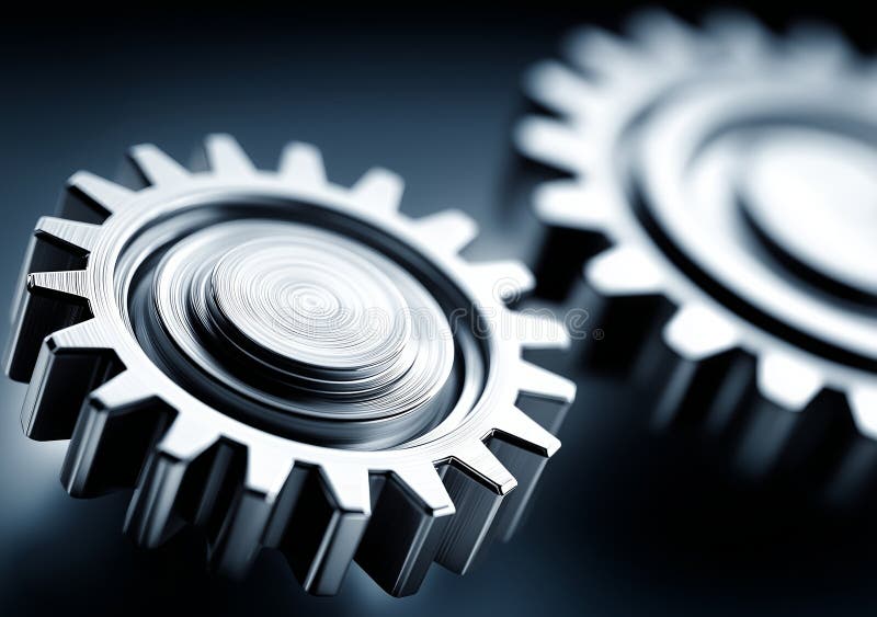 Settings Gear Icon on a Blurred App Dashboard Featuring a Modern User ...