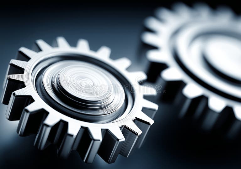 Settings Gear Icon on a Blurred App Dashboard Featuring a Modern User ...