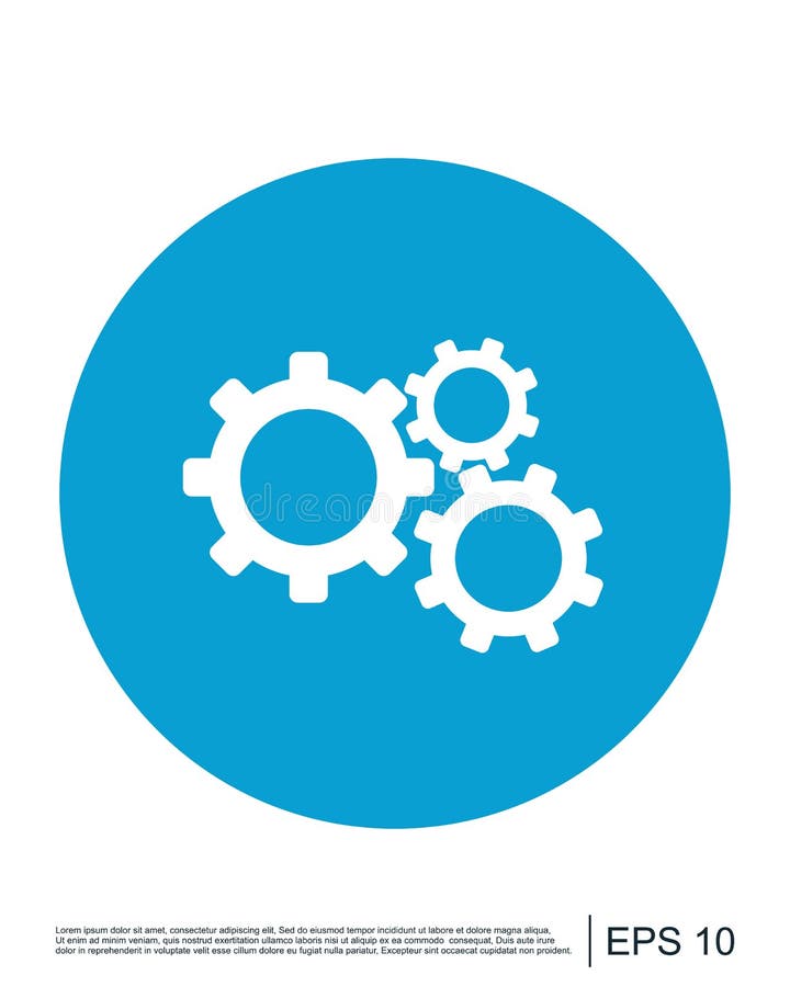 Settings Gears (cogs) Flat Icon for Apps and Websites Stock Vector ...