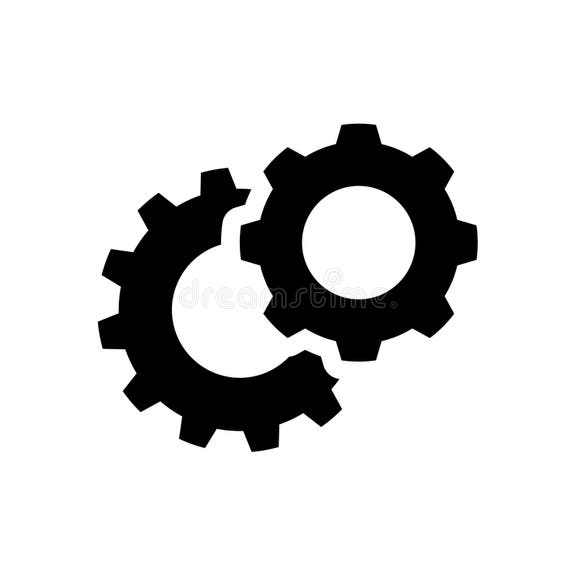 Settings Gears Cogs Flat Icon Stock Vector - Illustration of industry ...