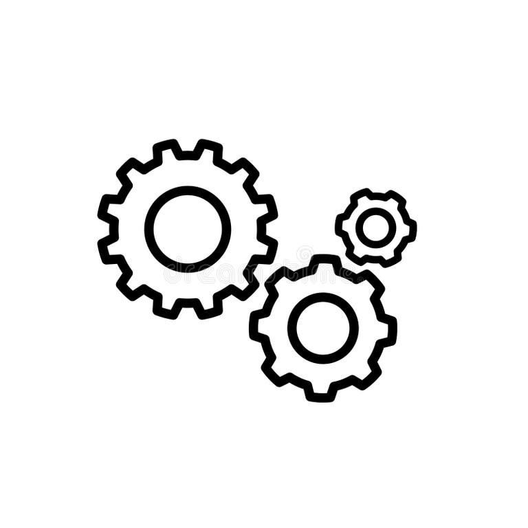 Settings Gears Cogs Flat Icon Stock Vector - Illustration of icon ...