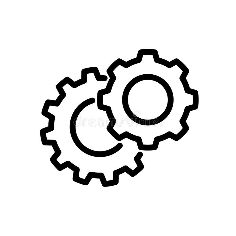 Settings Gears Cogs Flat Icon Stock Vector - Illustration of industry ...
