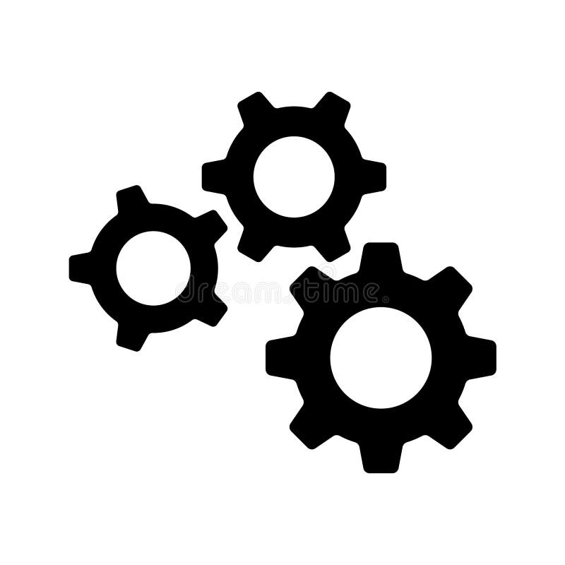 Settings Gears Icon Magic Glass Design Round Button Set Illustration ...