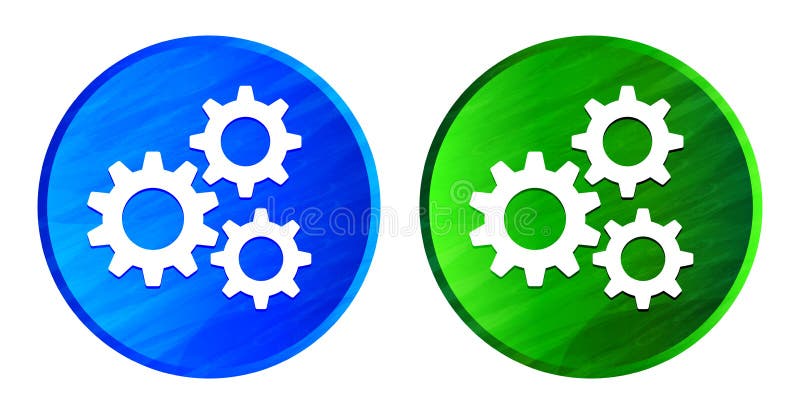 Settings Icon Elegant Green Round Button Vector Illustration Stock ...