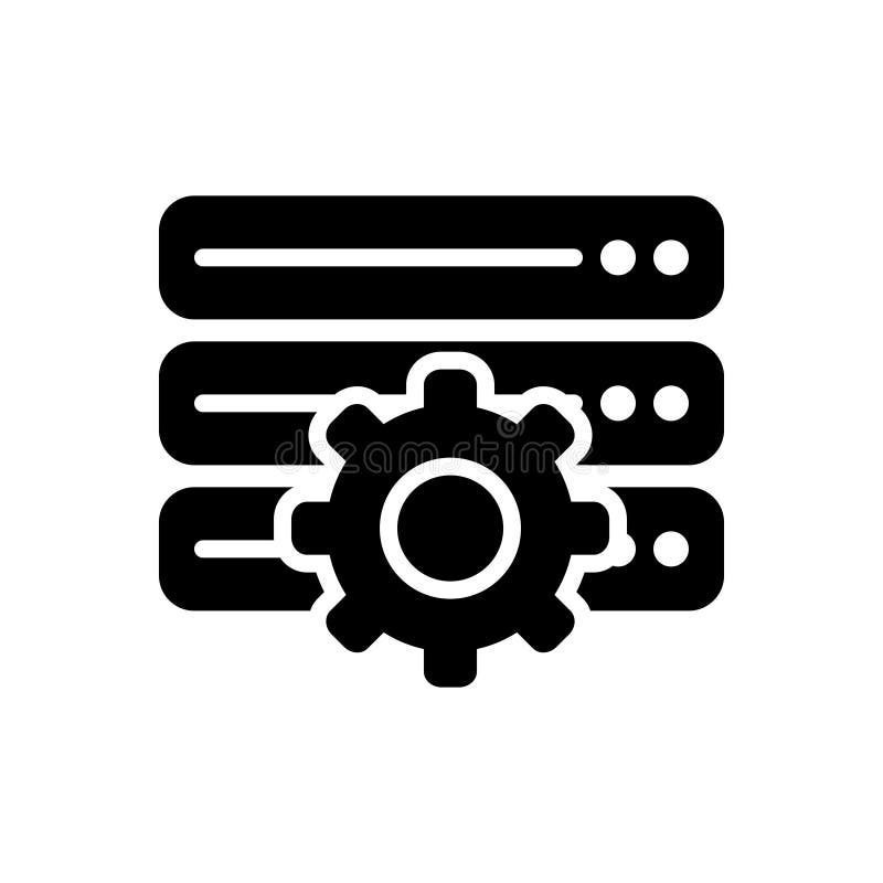 Black Solid Icon for Settings, Storage and Database Stock Vector ...