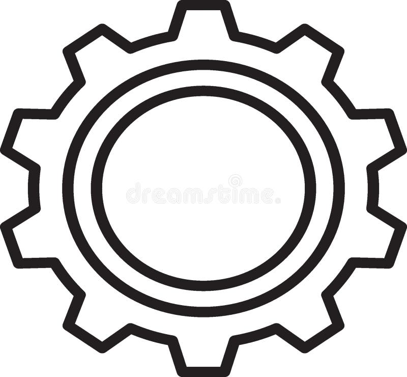 Settings Icon Black and White . Vector Graphics Stock Illustration ...