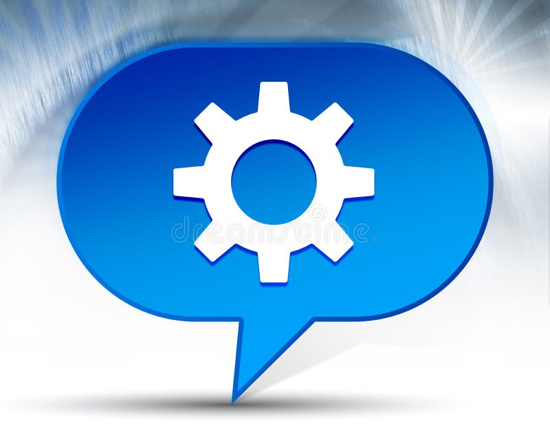 Settings Icon Blue Bubble Background Stock Illustration - Illustration ...