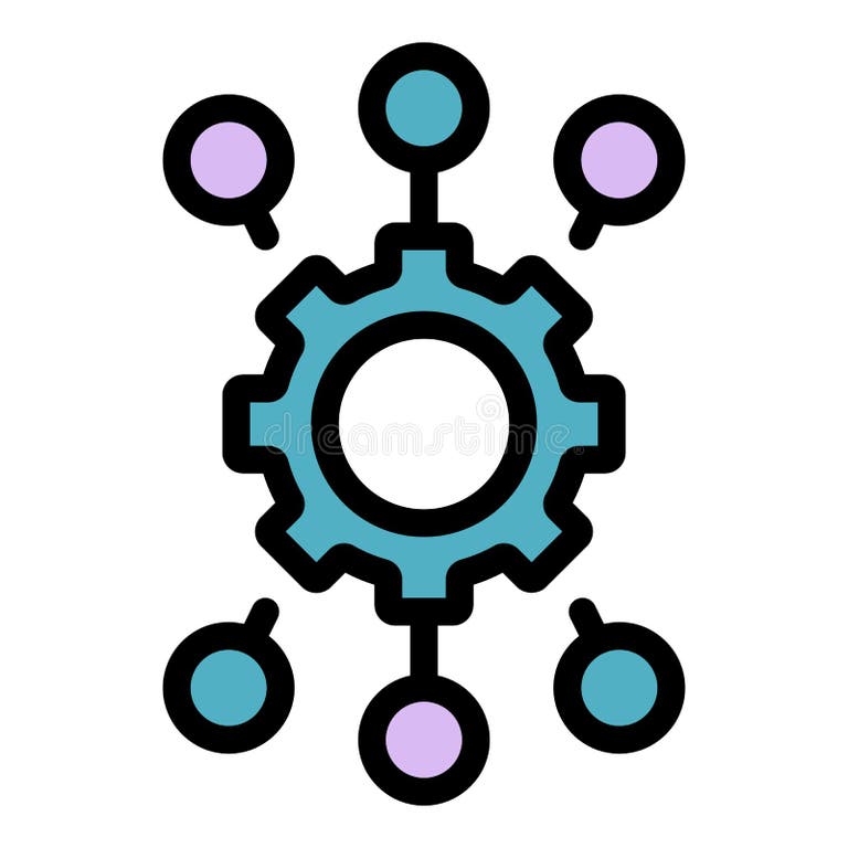 Settings Icon Color Outline Vector Stock Illustration - Illustration of ...