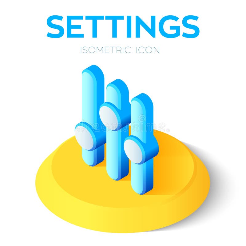Settings Icon. 3D Isometric Settings Sign. Created for Mobile, Web ...