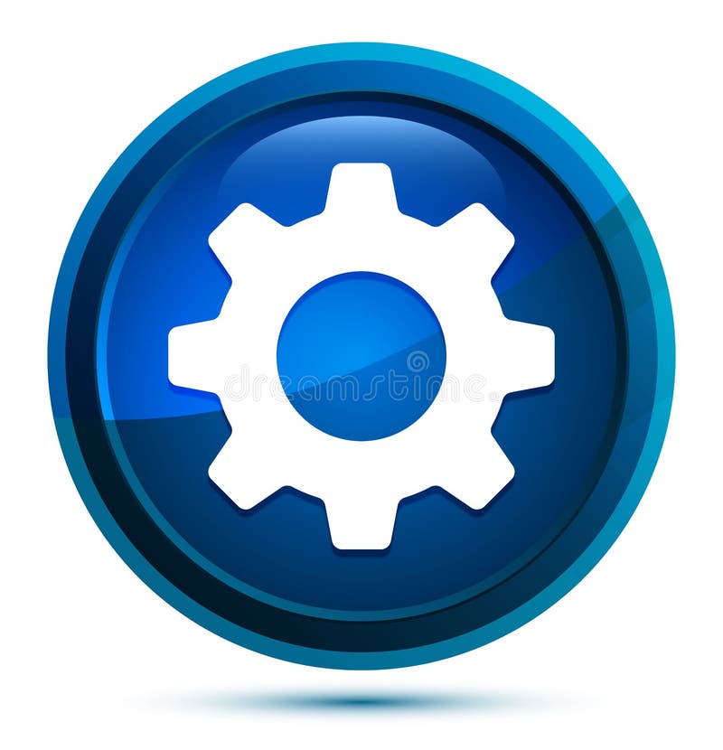 Settings Icon Elegant Blue Round Button Illustration Stock Vector ...