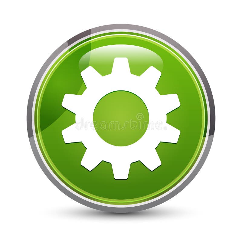 Settings Icon Elegant Green Round Button Vector Illustration Stock ...