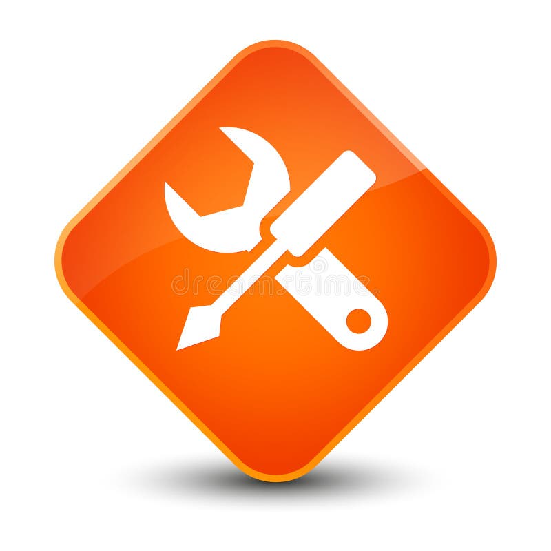 Settings Icon Elegant Orange Diamond Button Stock Illustration ...