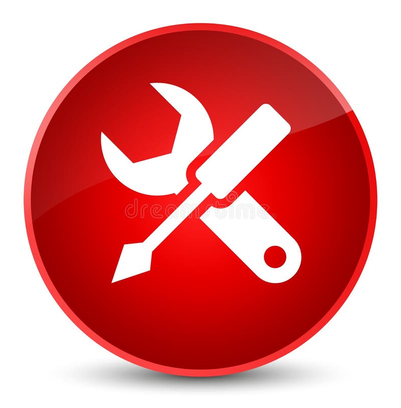 Settings Icon Elegant Red Round Button Stock Illustration ...