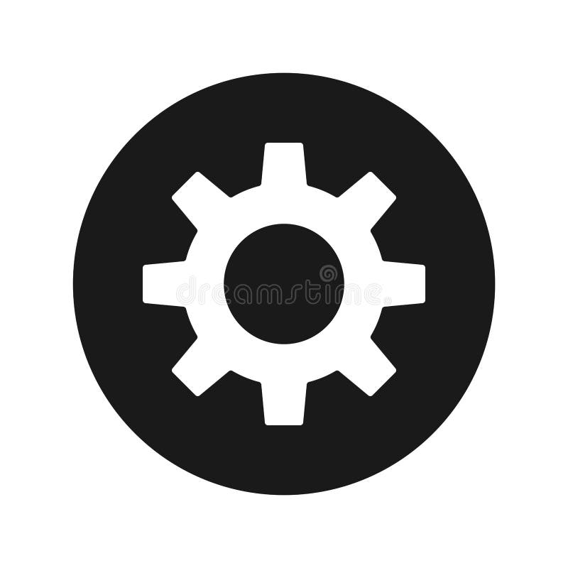Settings Icon Flat Black Round Button Vector Illustration Stock Vector ...