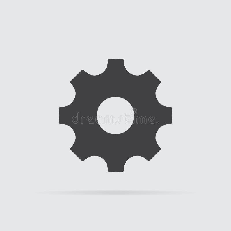 Settings Icon in Flat Style Isolated on Grey Background. Stock Vector ...