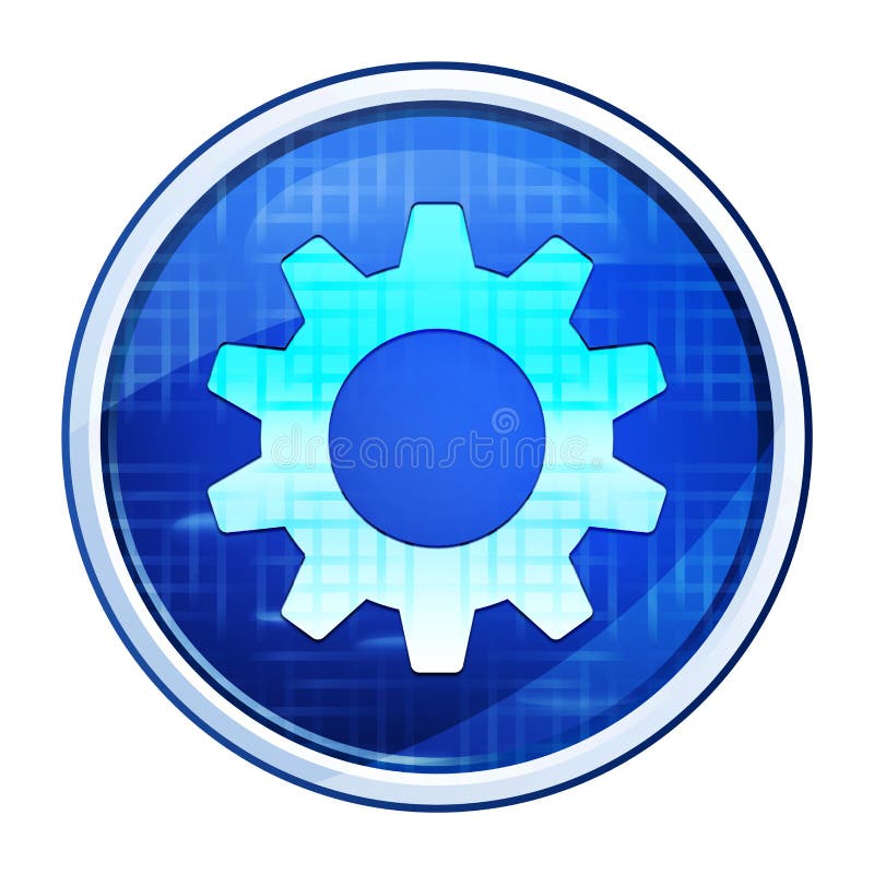 Settings Icon Futuristic Blue Round Button Vector Illustration Stock ...