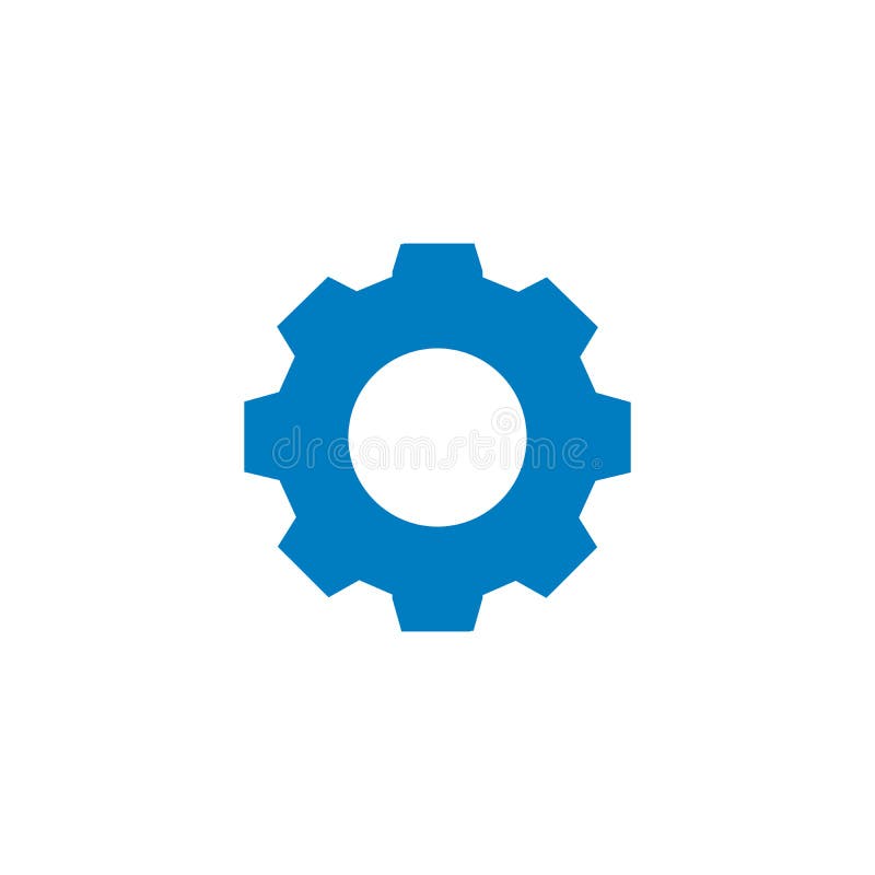 Settings Icon, Gear or Cog Simple Blue Icon. Vector Illustration ...